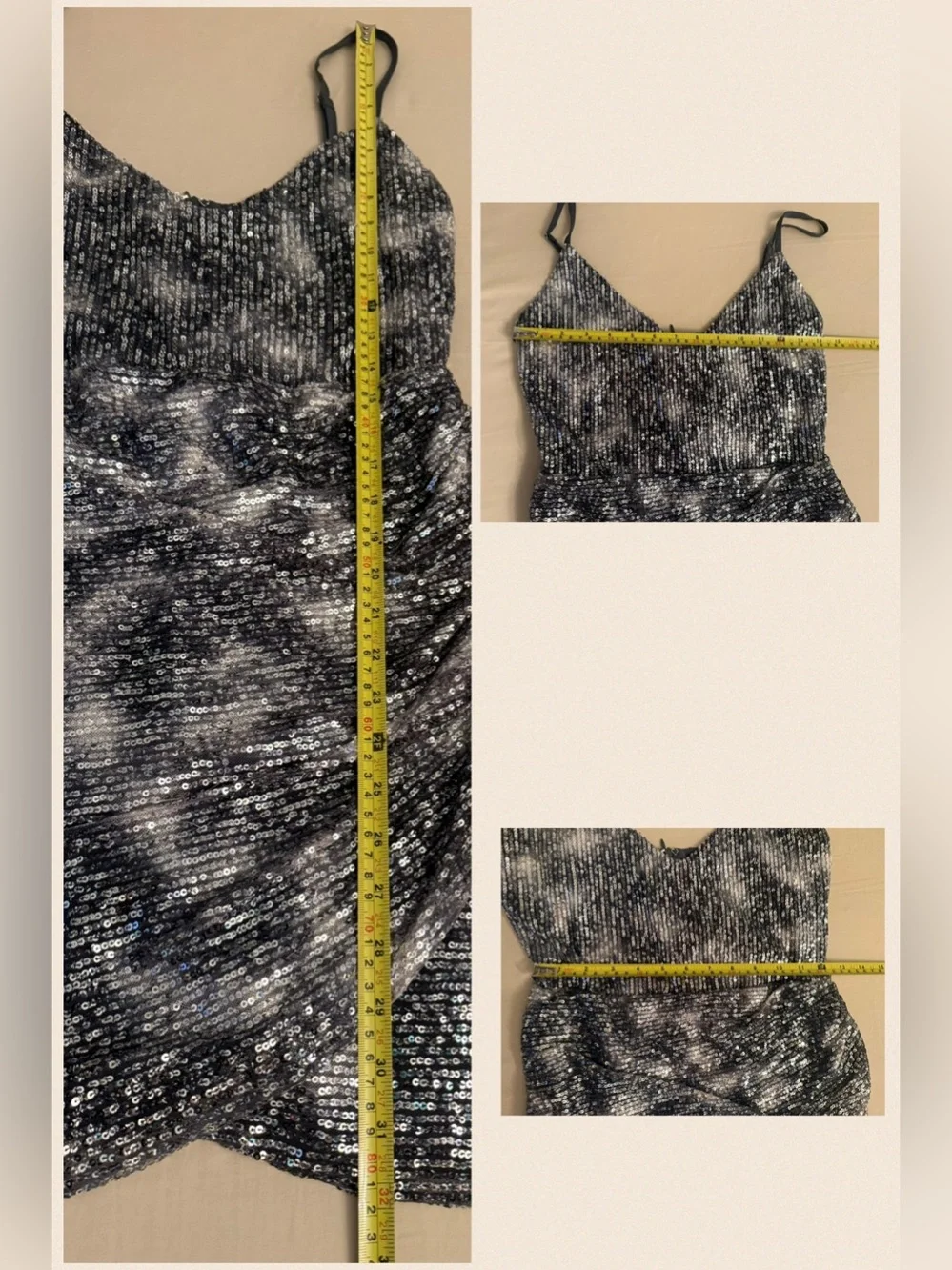 Lulus | Dresses | Lulus Silver Black Sequin Mini Dress Ruched Party ...